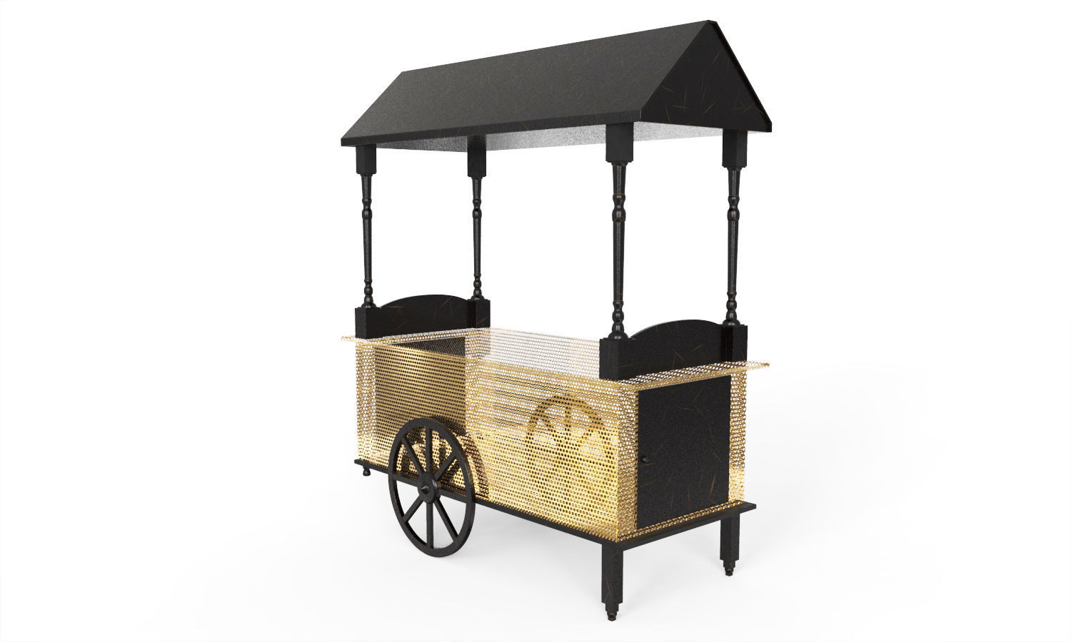 3D model Cart design 2 wooden VR / AR / low-poly | CGTrader