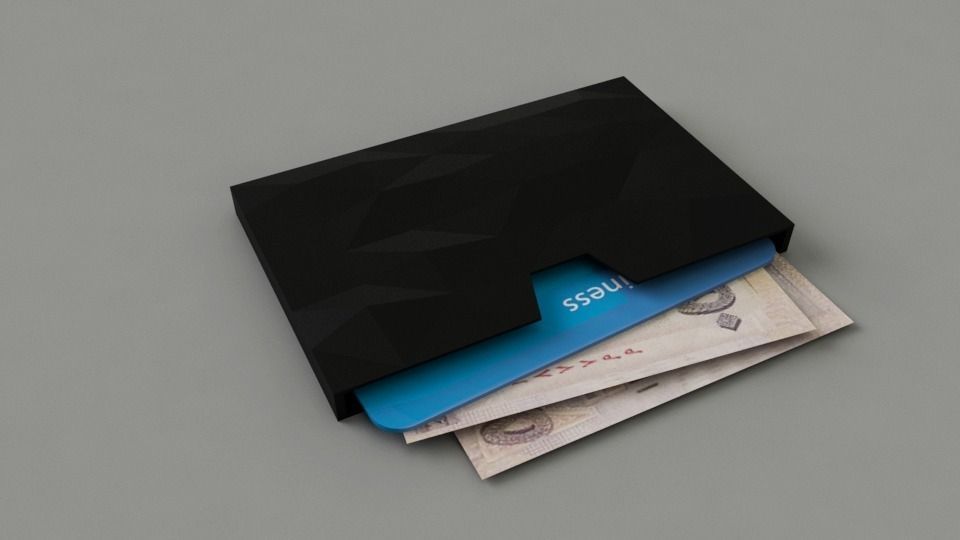Wallet Low Poly credit card 3D model 3D printable | CGTrader