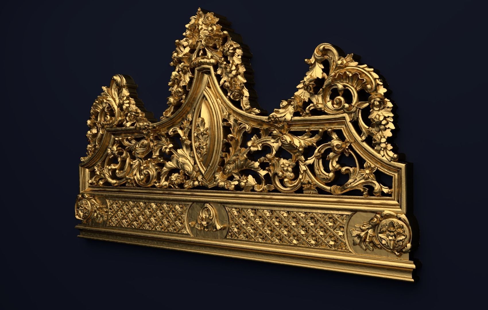 Classic Carved Bed 3D model 07 3D model | CGTrader
