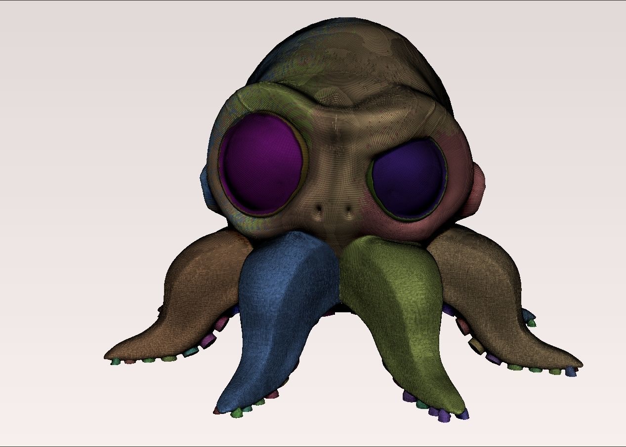 cute octopus chibi figure 3D model 3D printable | CGTrader