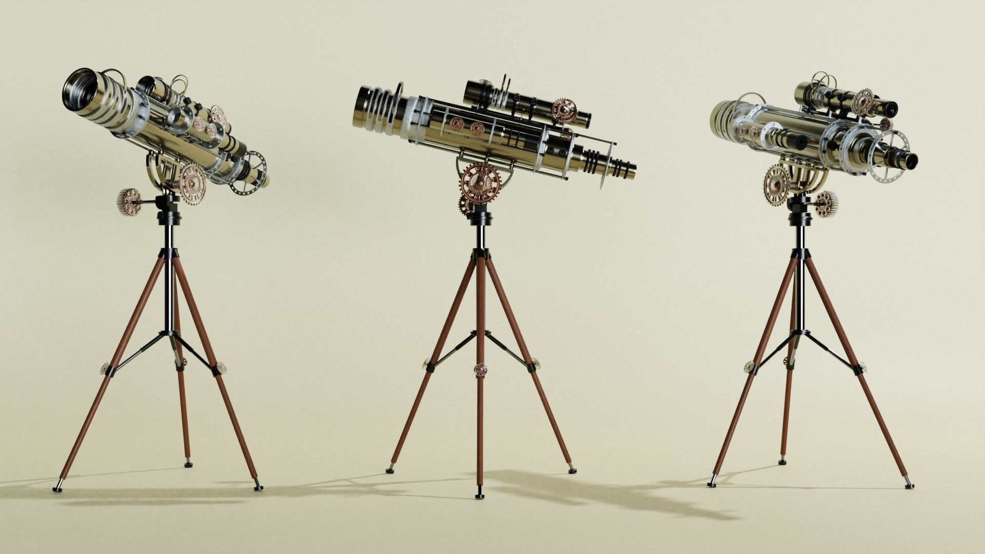 Antique Tripod Telescope - 3d Model free 3D model | CGTrader