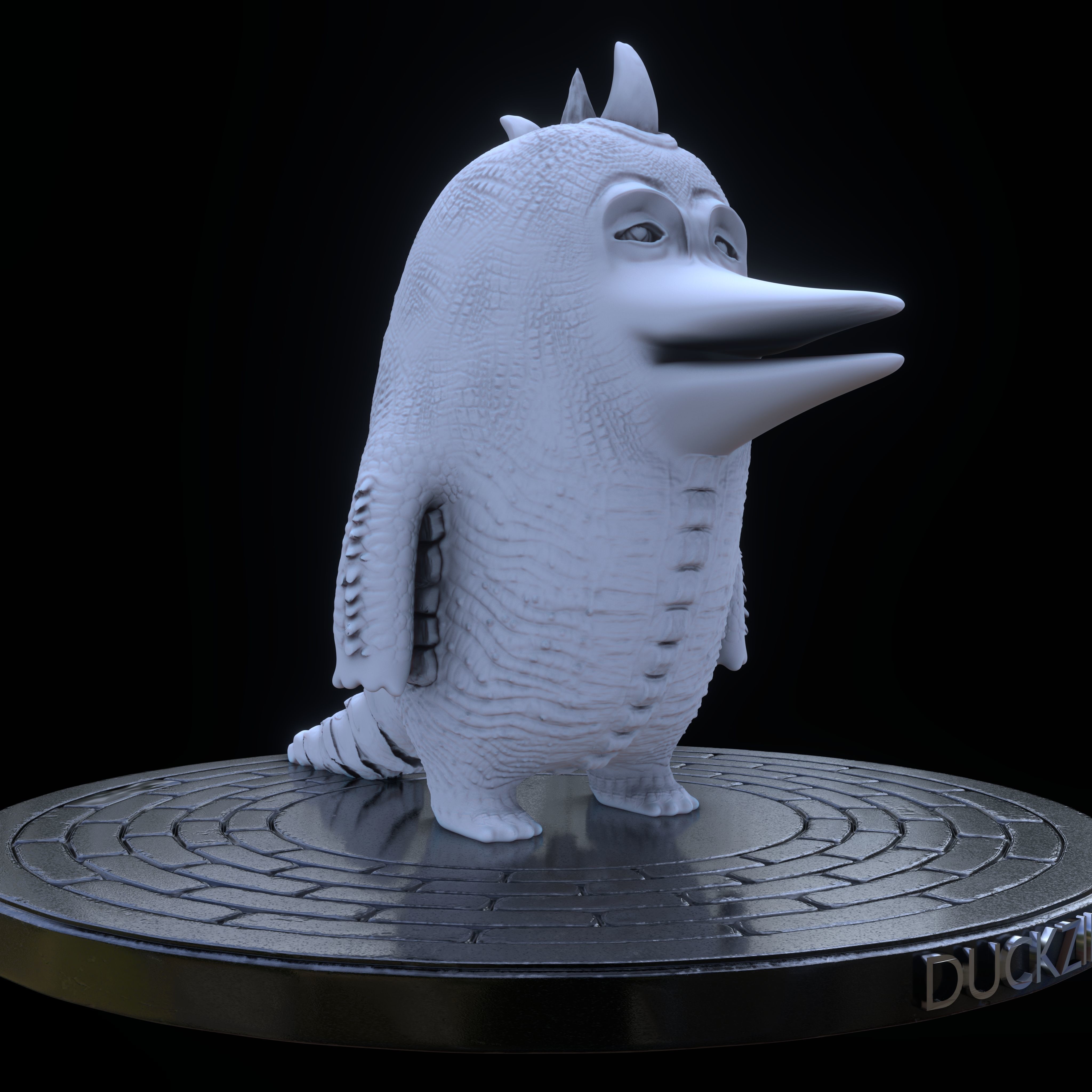 Duckzilla 3D Print Model figurine of bird 3D model 3D printable | CGTrader