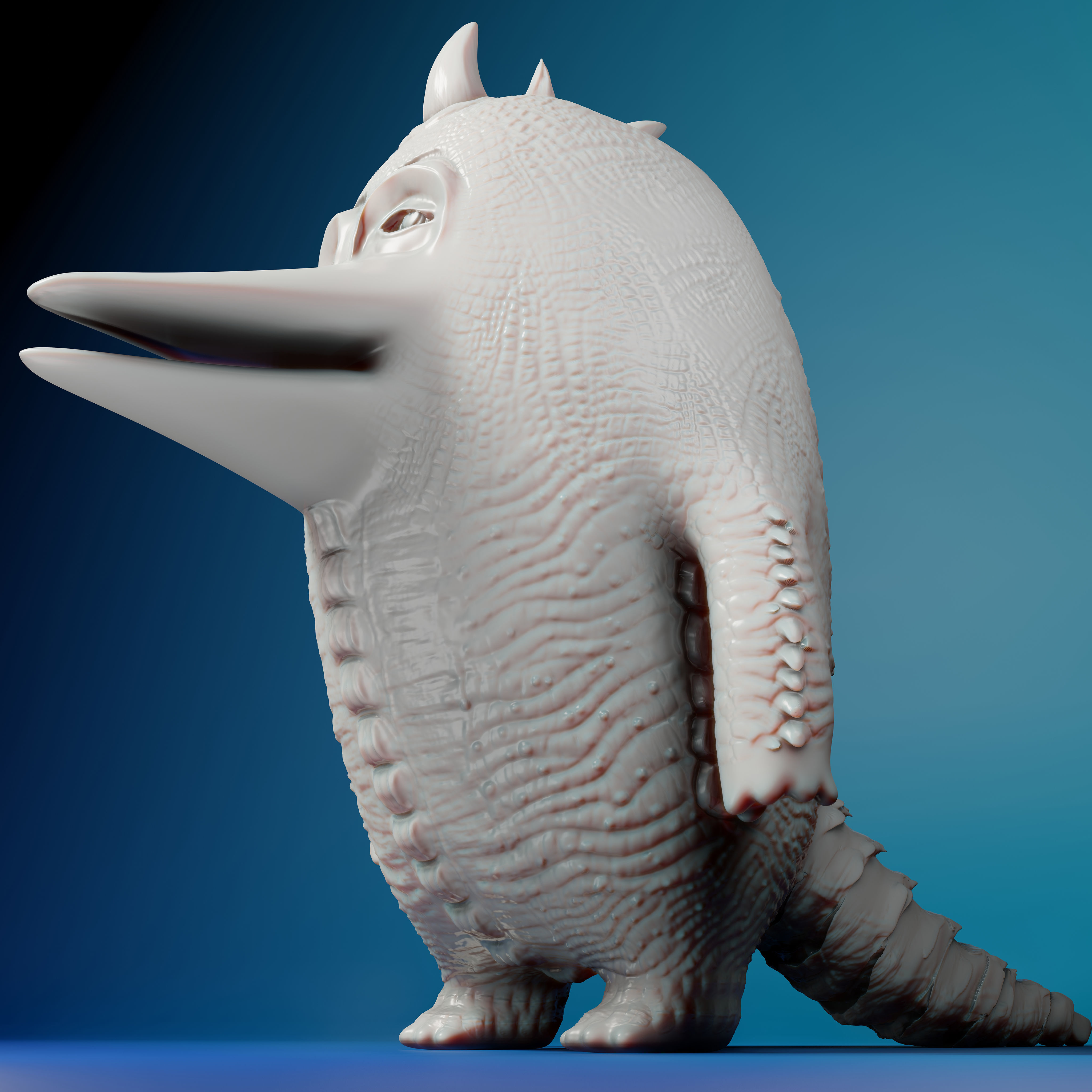 Duckzilla 3D Print Model figurine of bird 3D model 3D printable | CGTrader