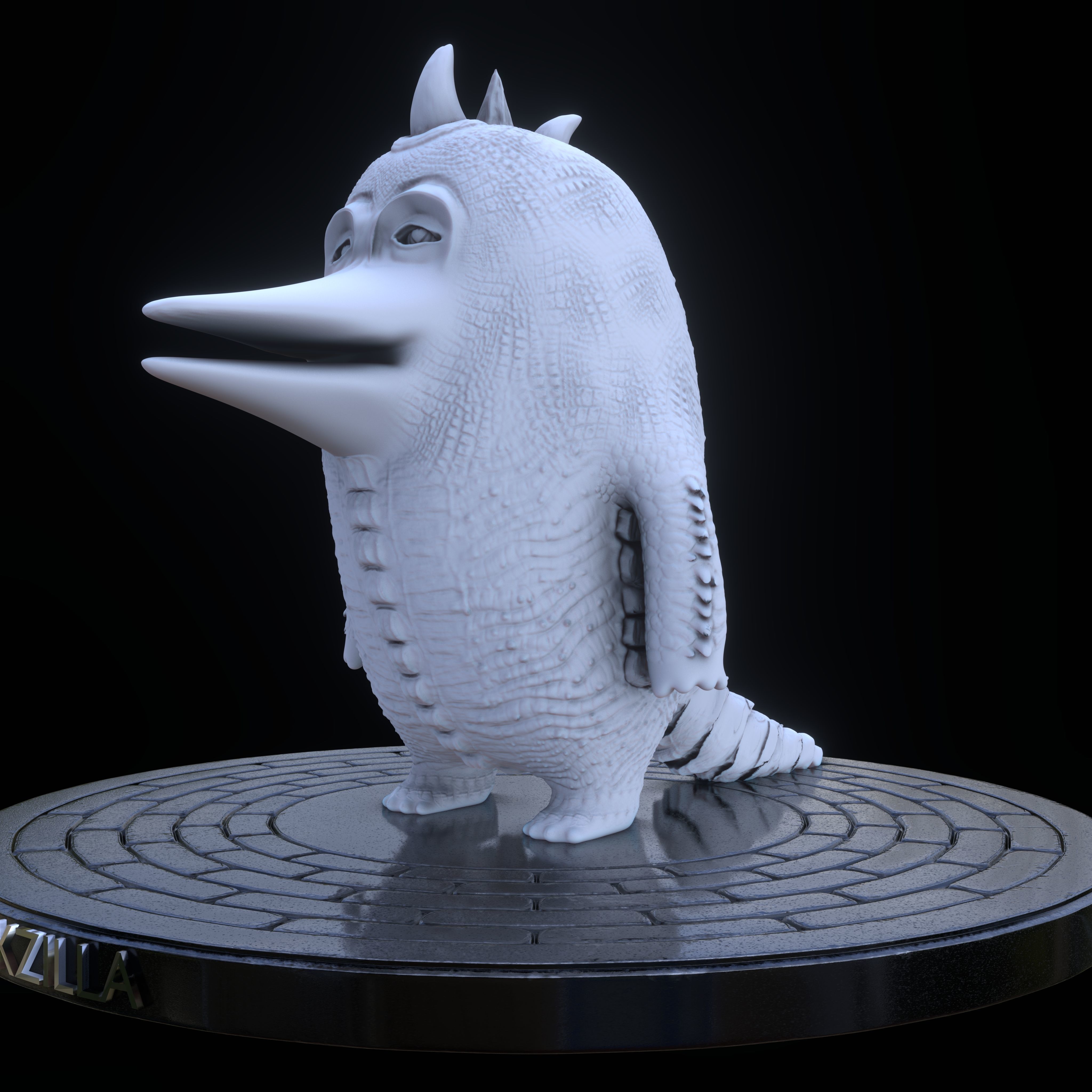 Duckzilla 3D Print Model figurine of bird 3D model 3D printable | CGTrader
