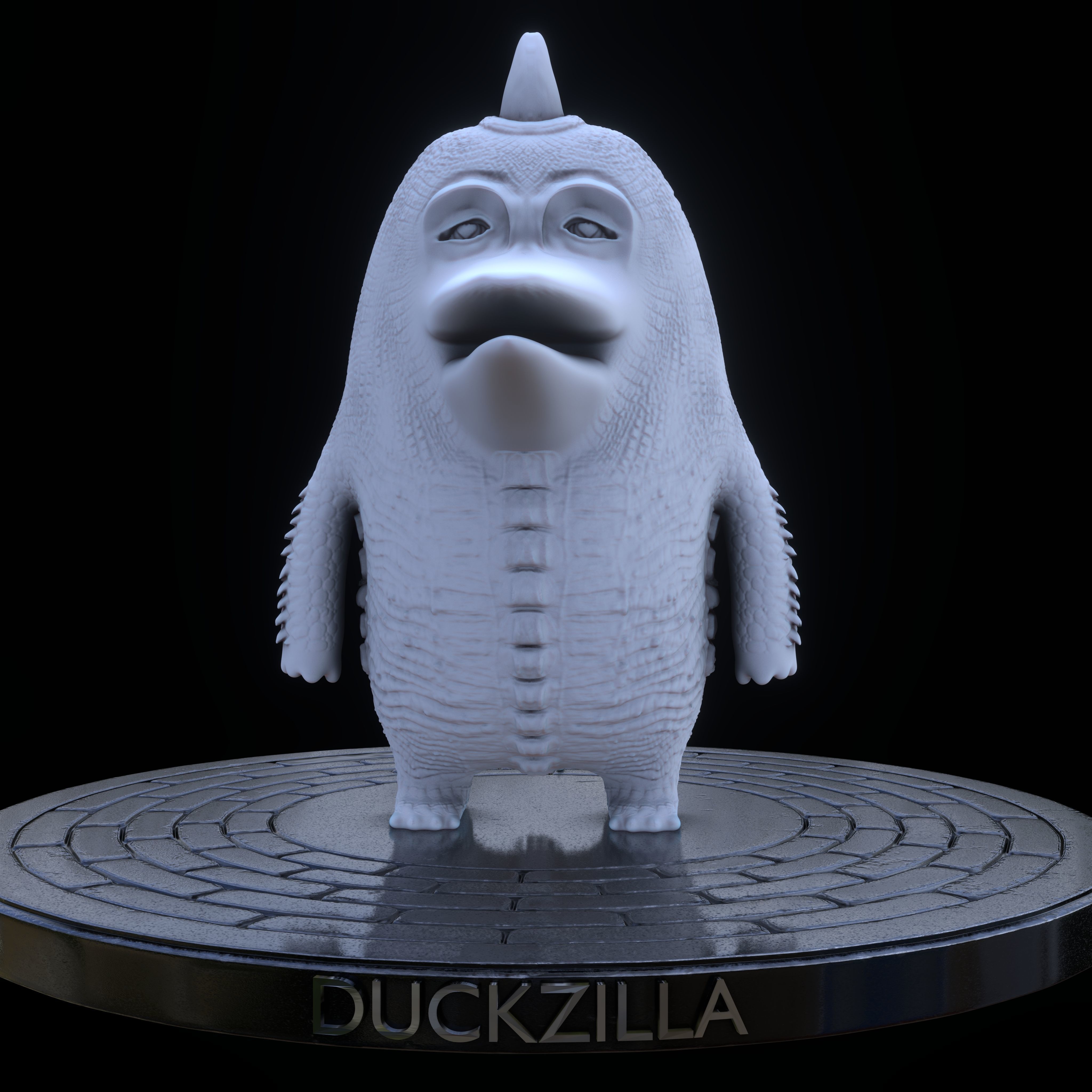 Duckzilla 3D Print Model figurine of bird 3D model 3D printable | CGTrader