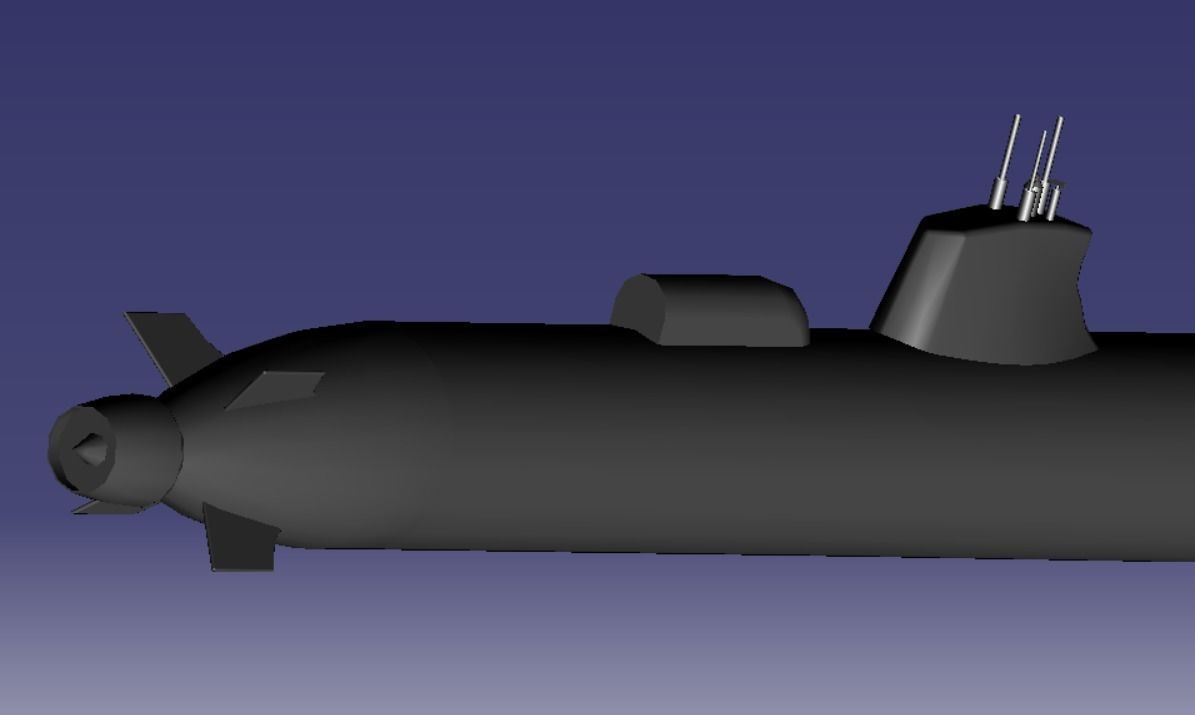 Suffren nuclear submarine 3D model 3D printable | CGTrader