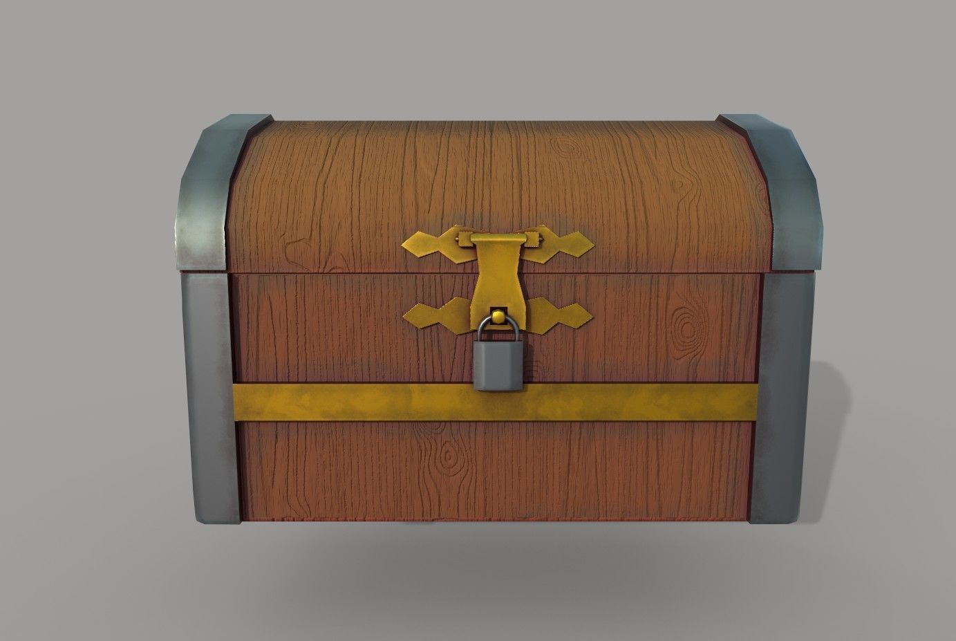 3D model Chest wooden with lock VR / AR / low-poly | CGTrader
