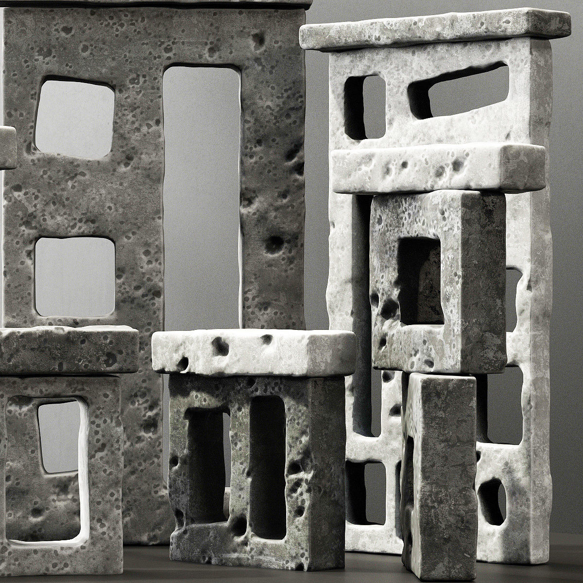 Stone building facade n1 3D model | CGTrader