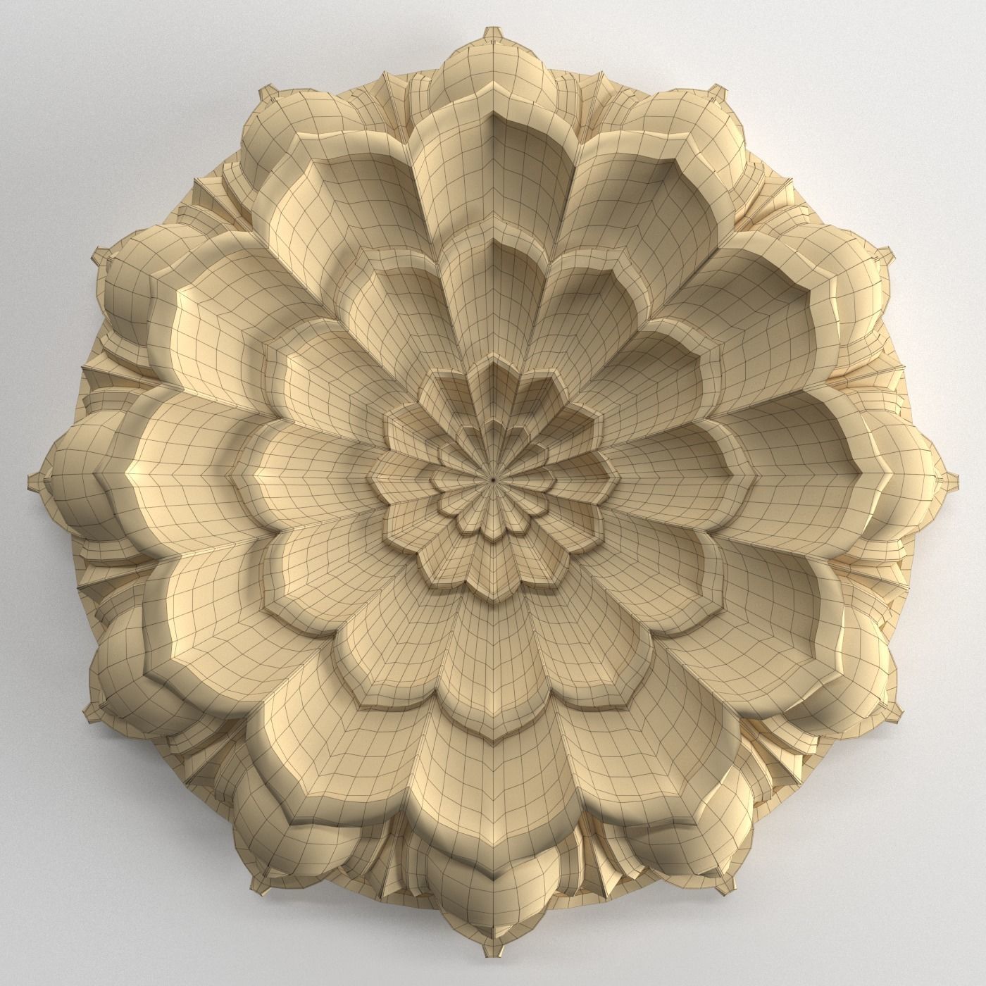Decorative rosette with architectural carving 3D model | CGTrader