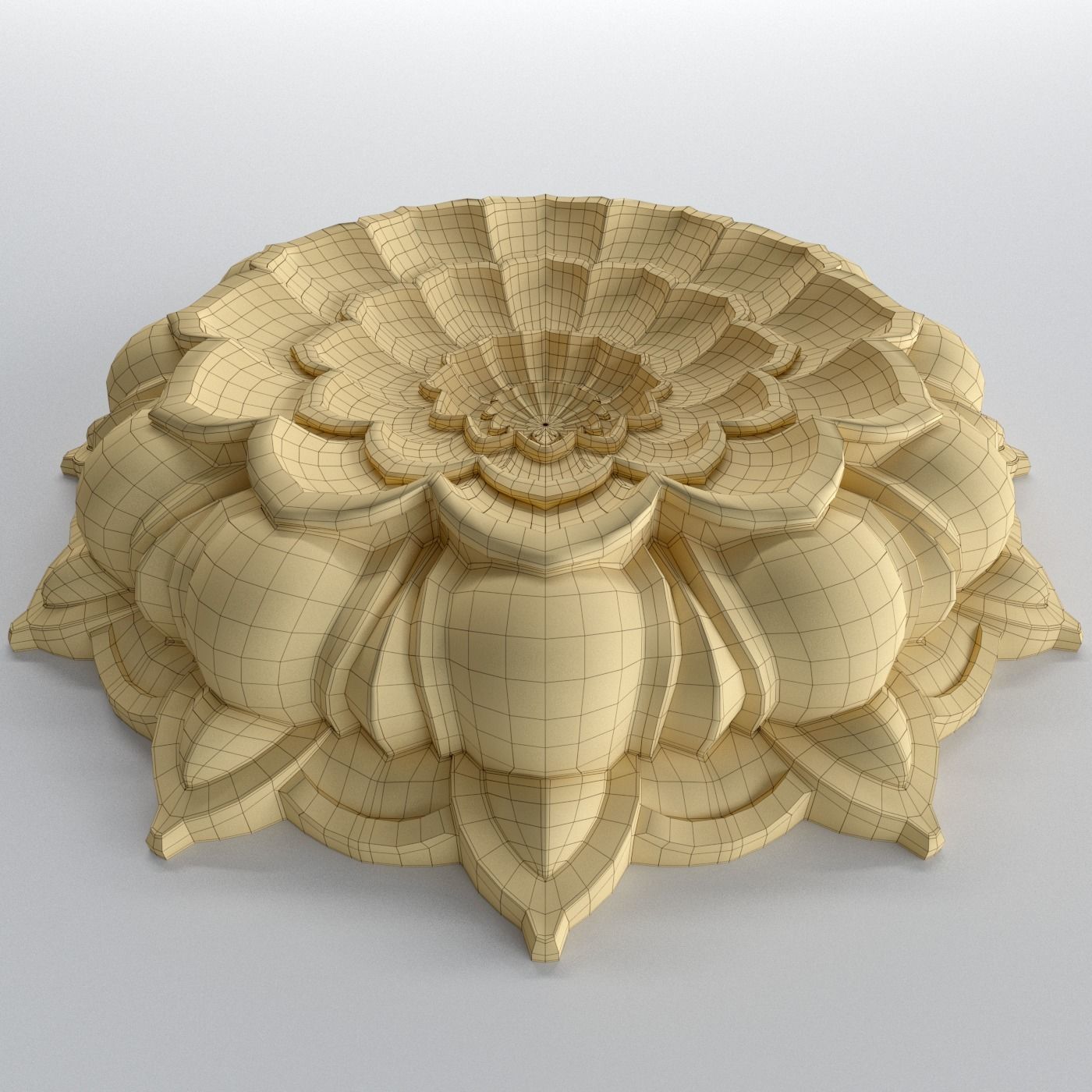 Decorative rosette with architectural carving 3D model | CGTrader