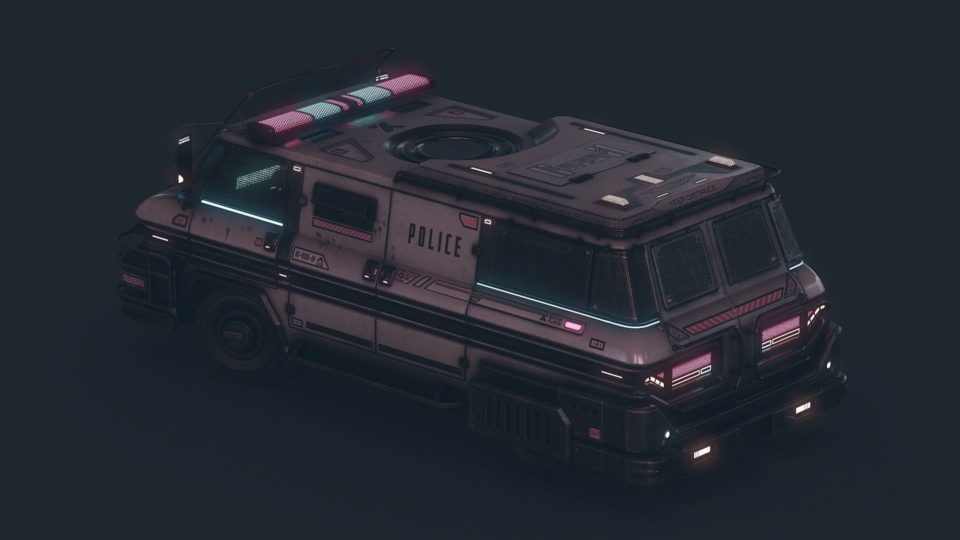 3D model Cyberpunk Riot Van VR / AR / low-poly animated | CGTrader