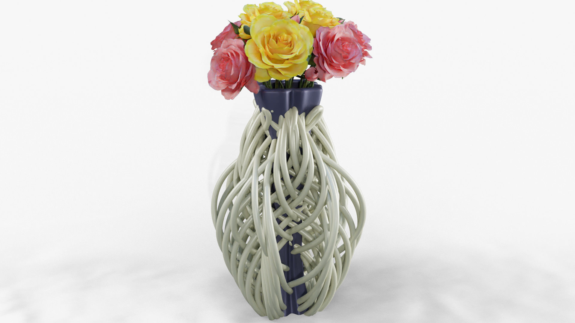 String Flower Vase 3D model 3D printable | CGTrader