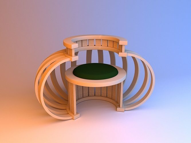 Unusual wood chair 3D model | CGTrader
