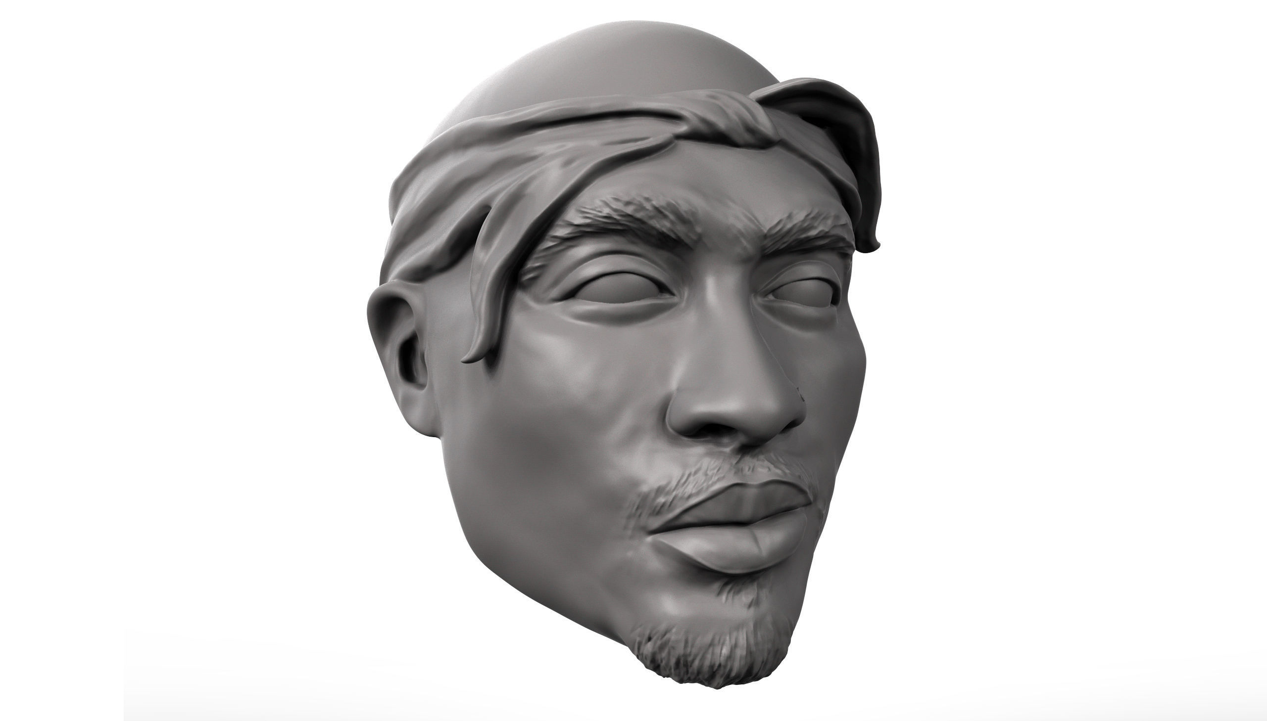 2Pac action figure head portrait 3D model 3D printable | CGTrader
