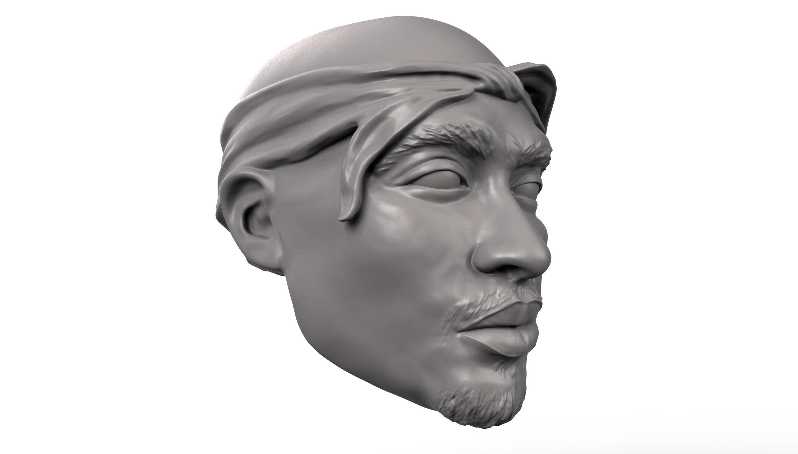 2Pac action figure head portrait 3D model 3D printable | CGTrader