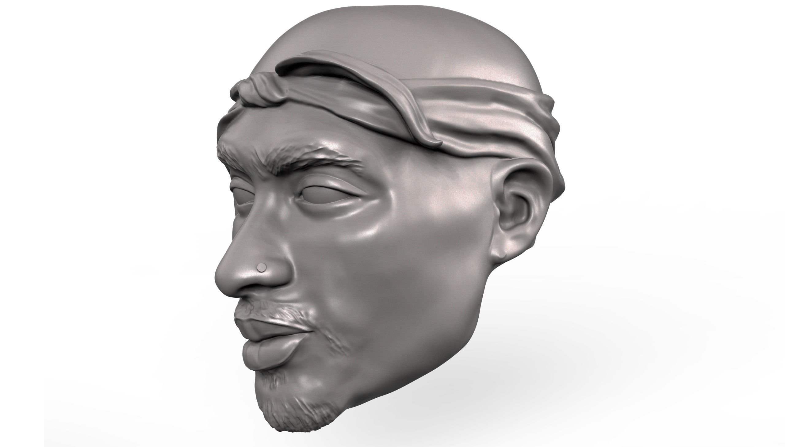 2Pac action figure head portrait 3D model 3D printable | CGTrader