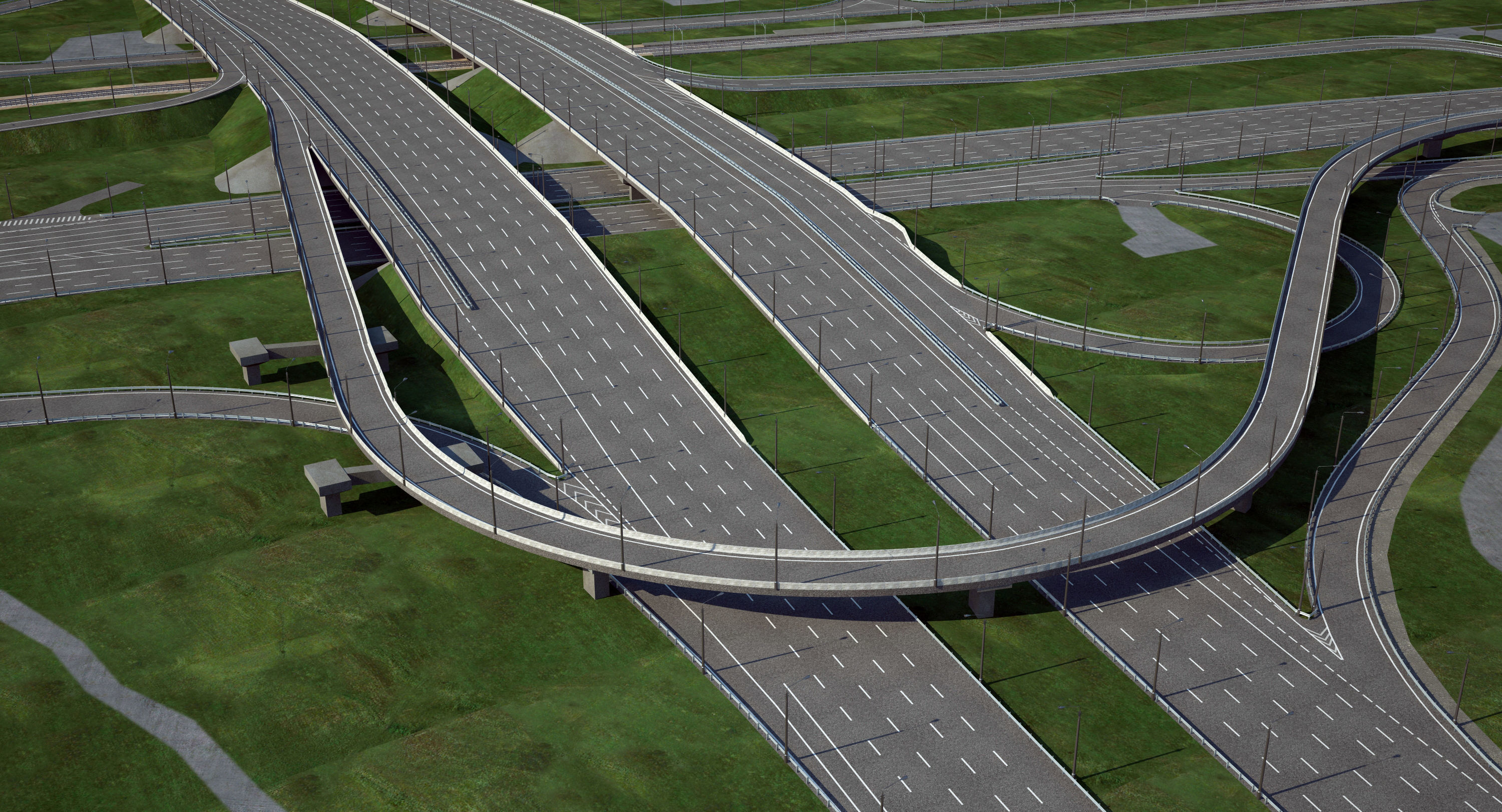 Highway Road Junction 3D model | CGTrader