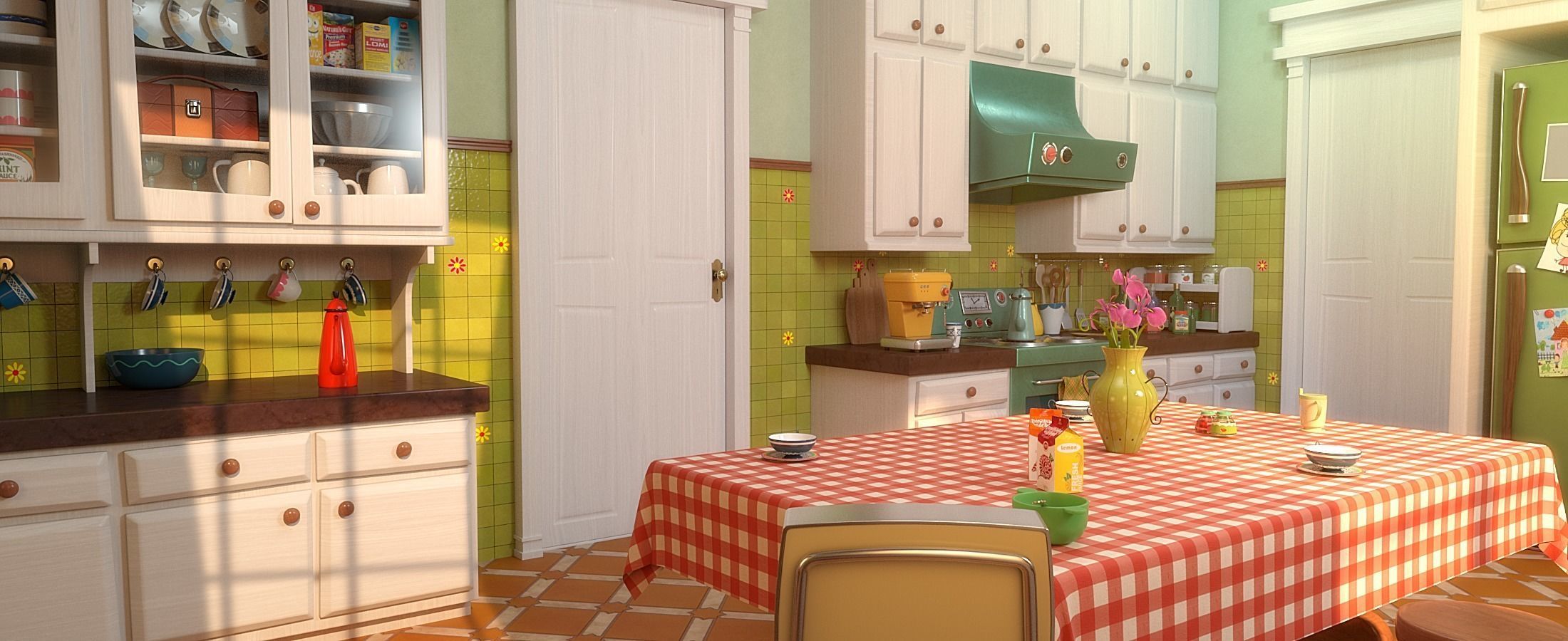 Cartoon Kitchen Dining Room 3D model | CGTrader
