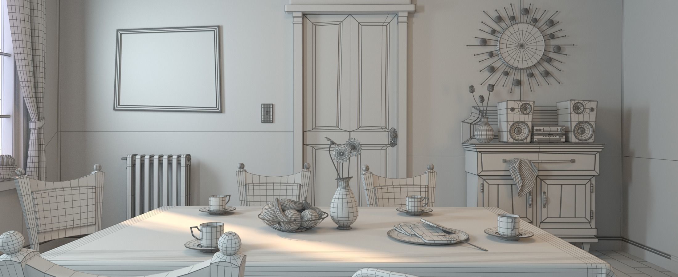 Cartoon Kitchen Dining Room 3D model | CGTrader