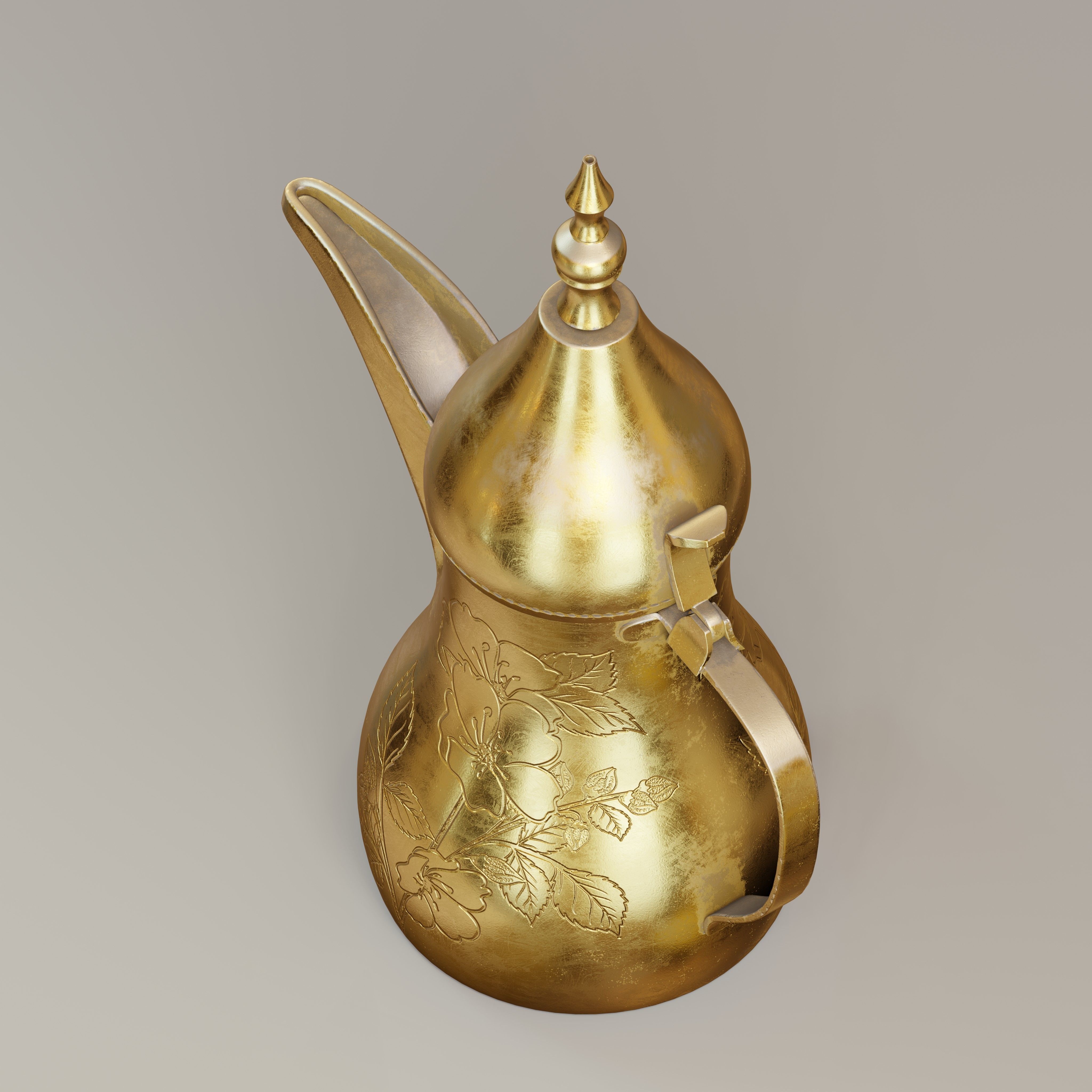 Engraved Arabic coffee pot 3D model | CGTrader