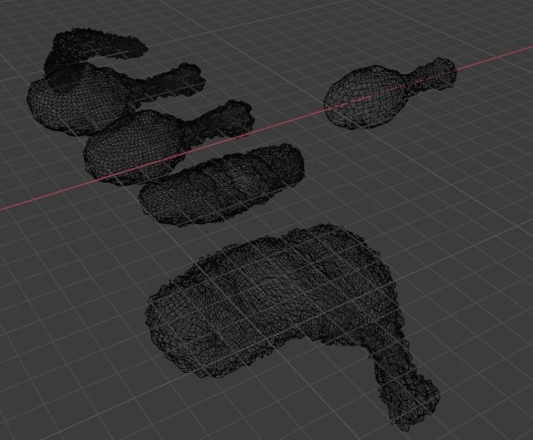Fried chicken 5 pieces free 3D model | CGTrader