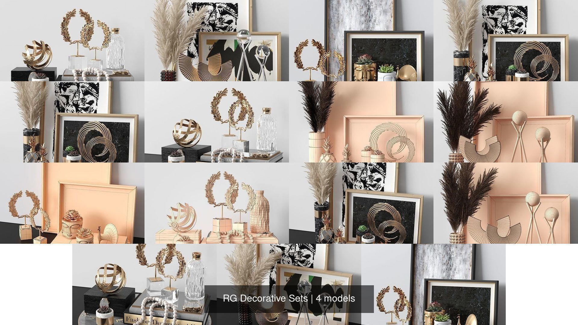 3D Model Collection RG Decorative Sets VR / AR / low-poly | CGTrader