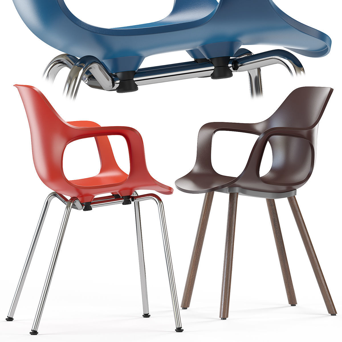 Hal Armchair Wood Vitra 3D model | CGTrader