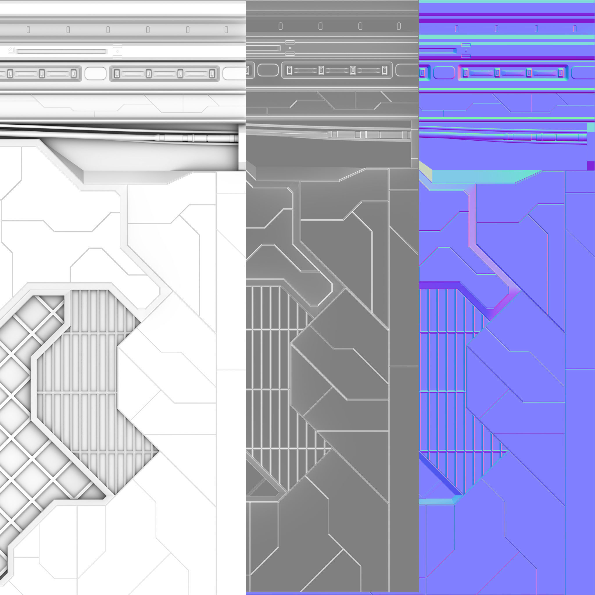 3D model Trim Sheets Sci Fi VR / AR / low-poly | CGTrader