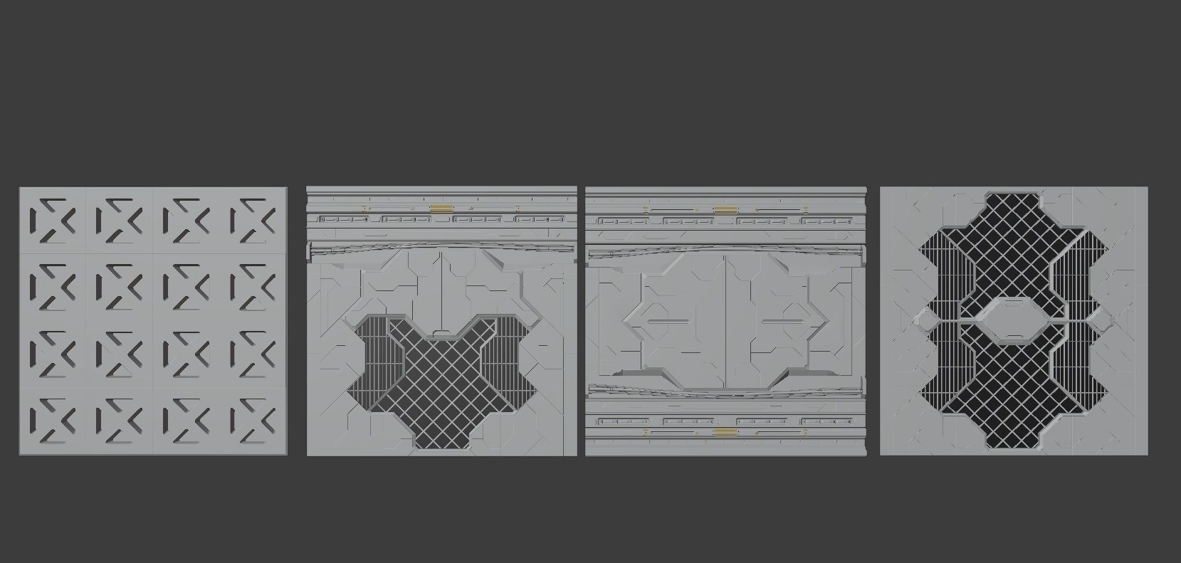 3D model Trim Sheets Sci Fi VR / AR / low-poly | CGTrader