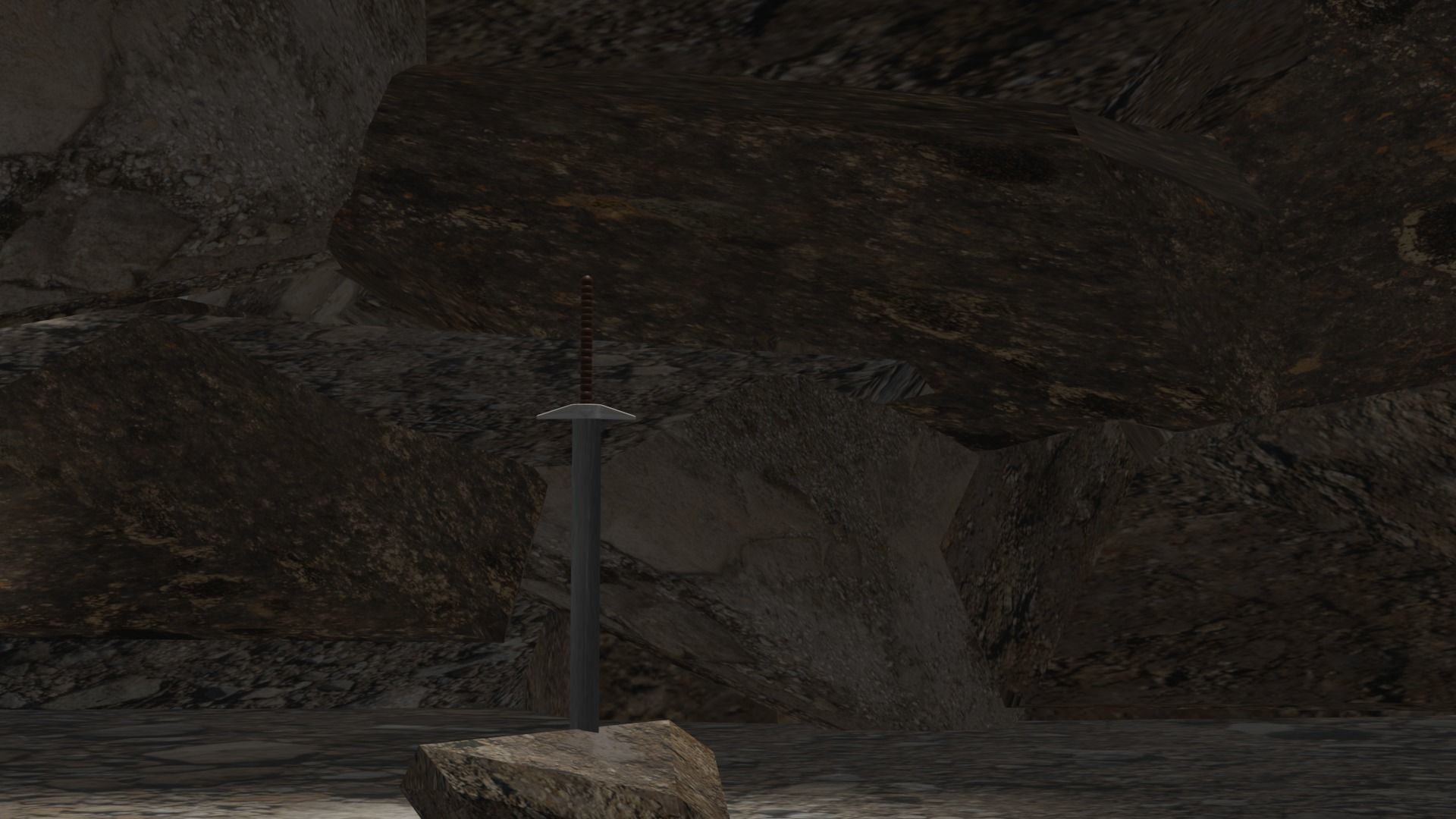 3D model sword and stone cave VR / AR / low-poly | CGTrader