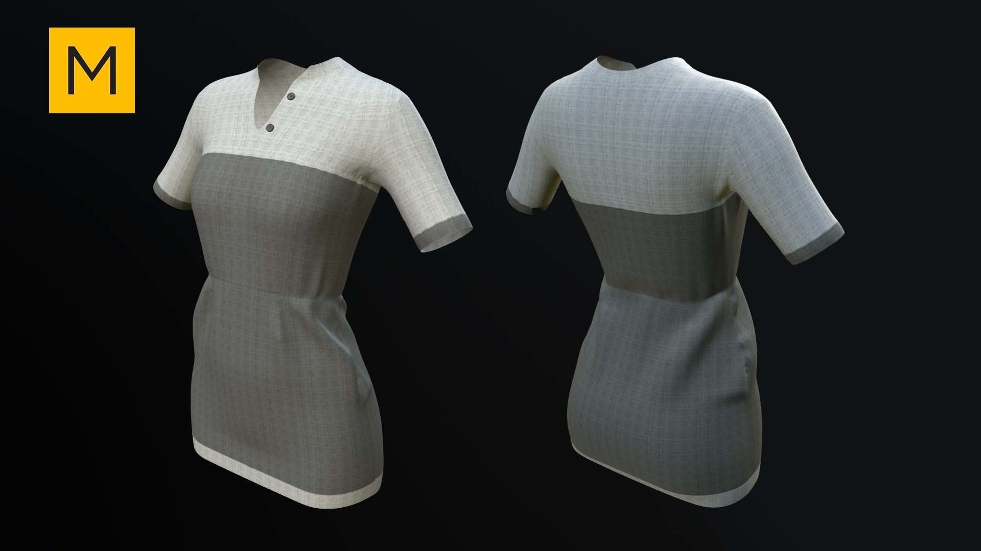 Womens Dress Office Working Formal Uniform 3D model | CGTrader