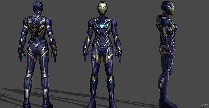 Iron Lady Rigged 3D Model 3D model rigged | CGTrader