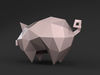 Pig triangular 3D model 3D printable | CGTrader