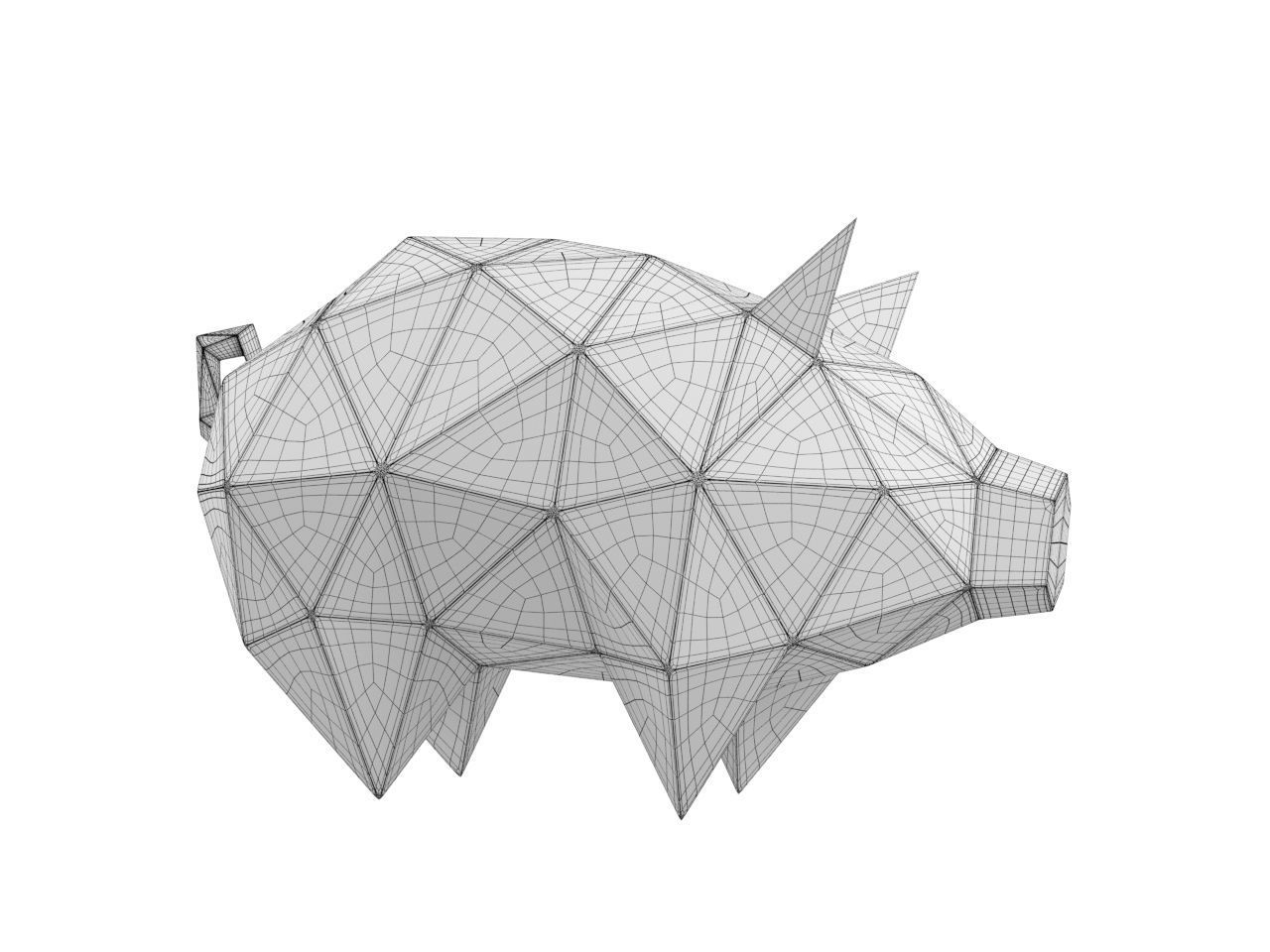 Pig triangular 3D model 3D printable | CGTrader