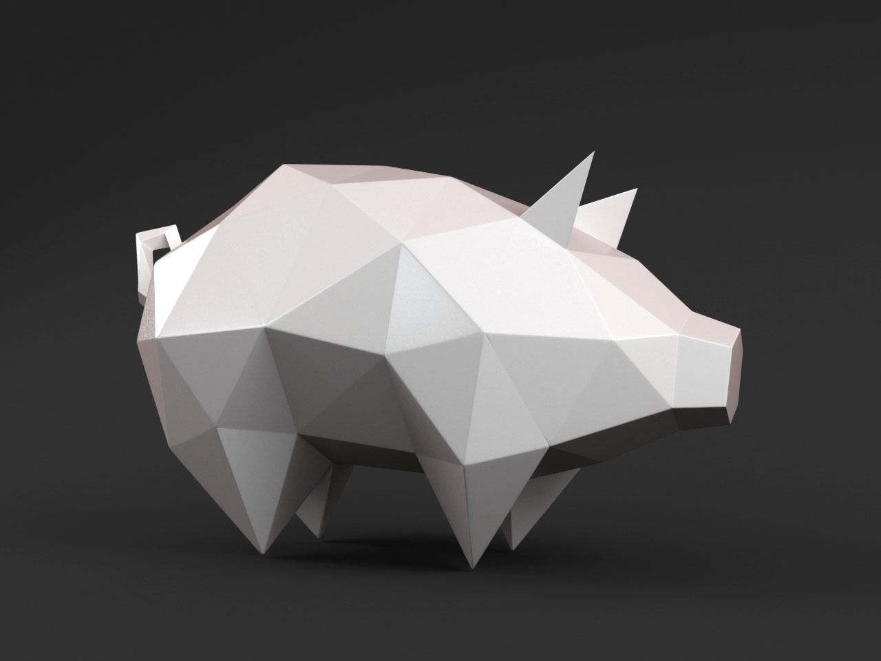 Pig triangular 3D model 3D printable | CGTrader