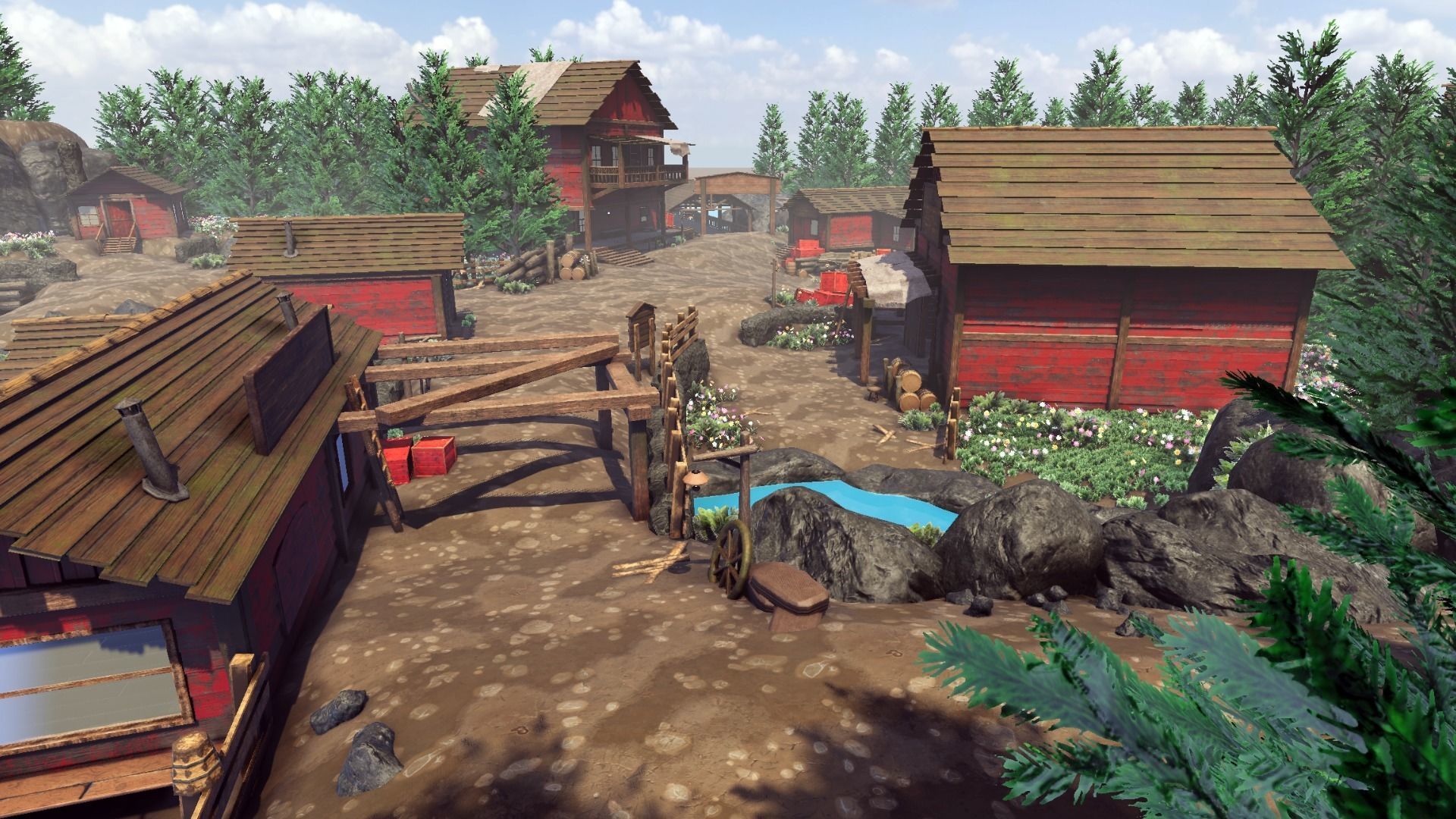 3D model Country Town Vol 1 For Unreal And Unity VR / AR / low-poly ...