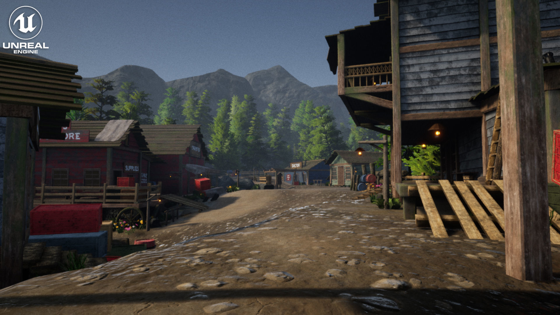 3D model Country Town Vol 1 For Unreal And Unity VR / AR / low-poly ...
