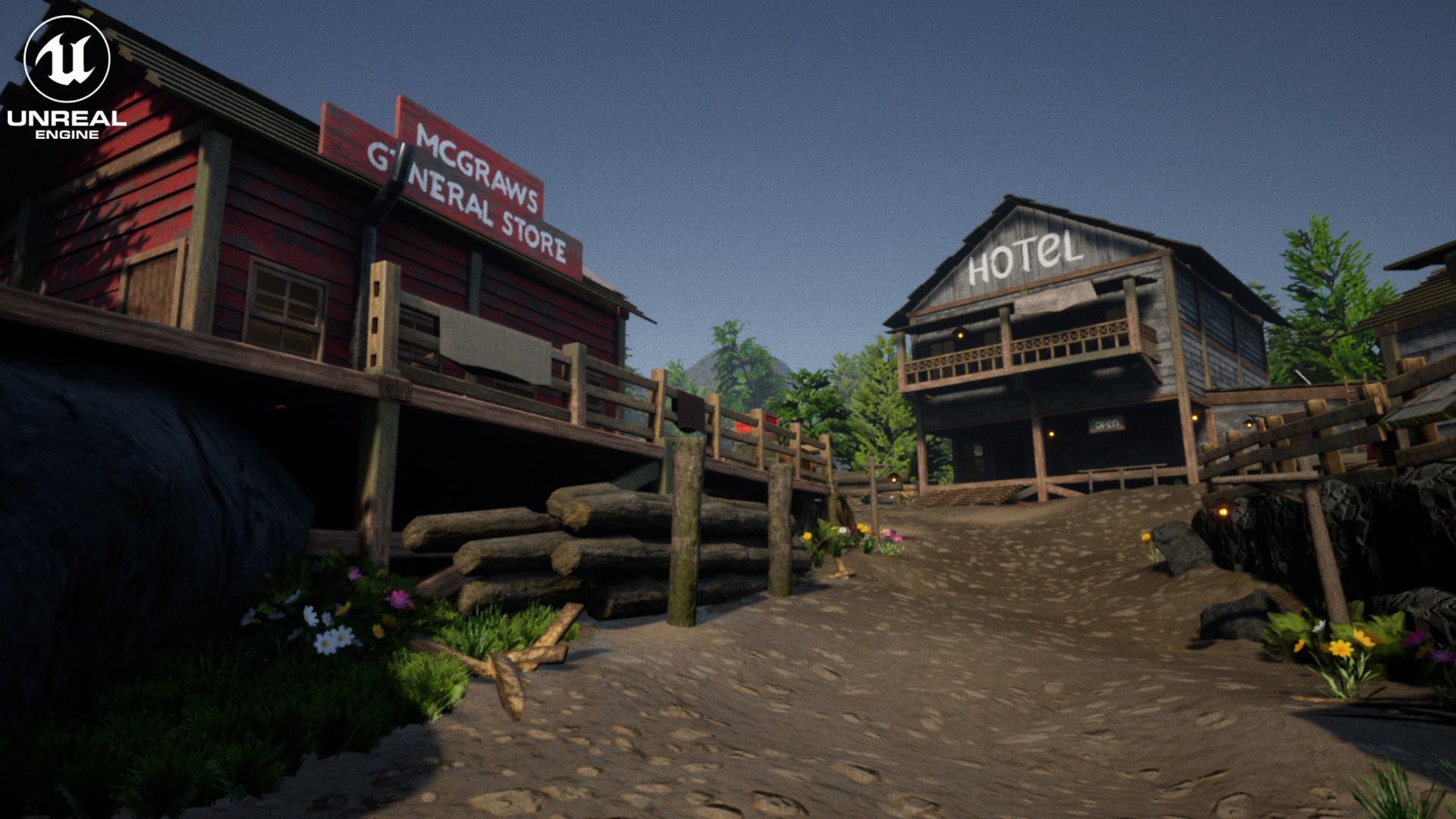 3D model Country Town Vol 1 For Unreal And Unity VR / AR / low-poly ...