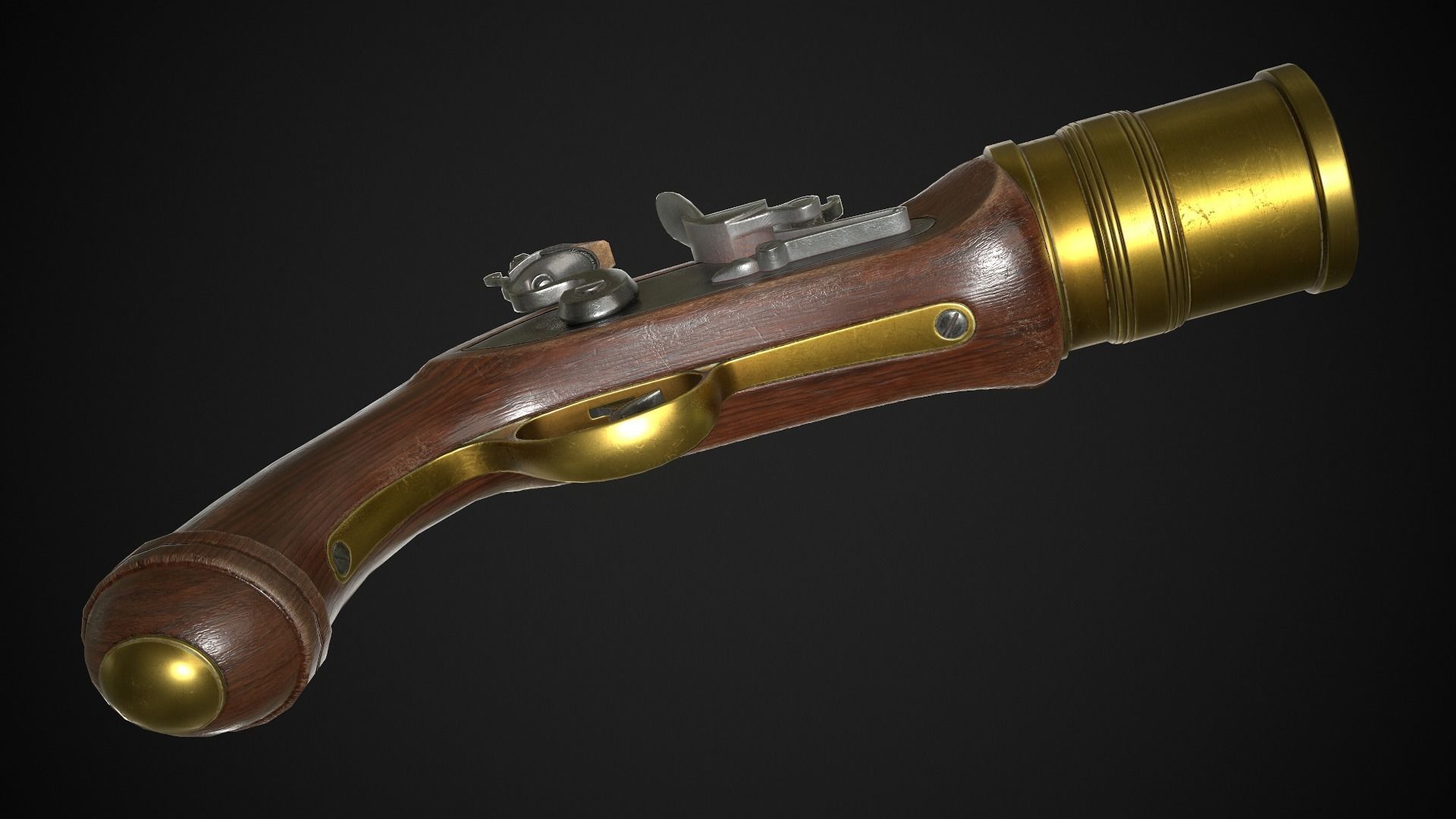 3D model Flintlock Grenade Launcher 01 Classic VR / AR / low-poly ...