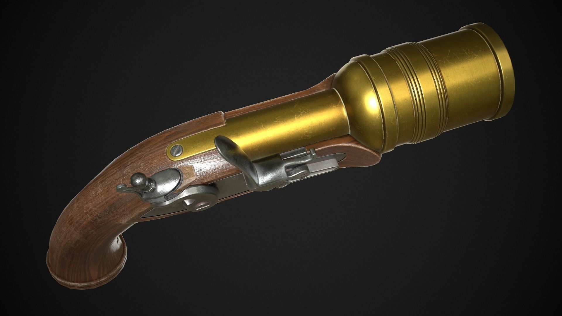 3D model Flintlock Grenade Launcher 01 Classic VR / AR / low-poly ...