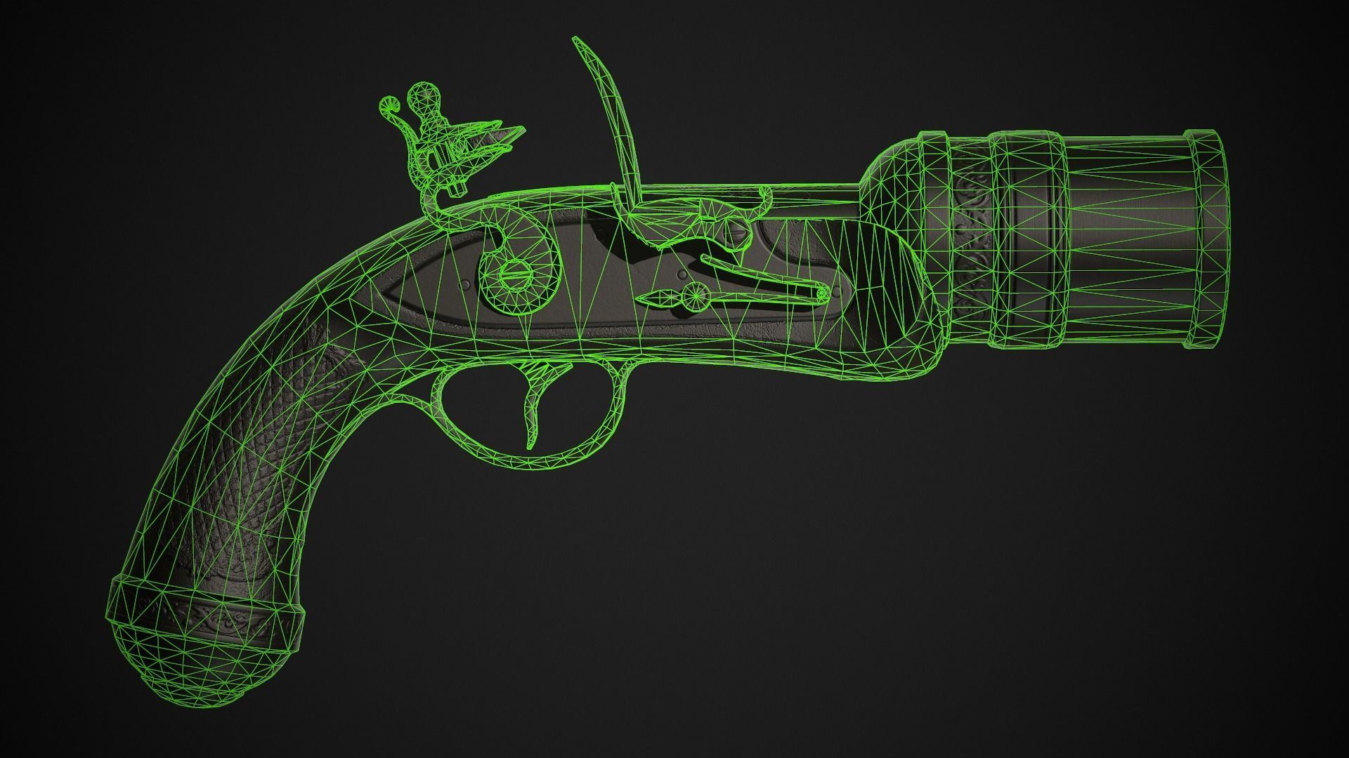 3D model Flintlock Grenade Launcher 01 Classic VR / AR / low-poly ...