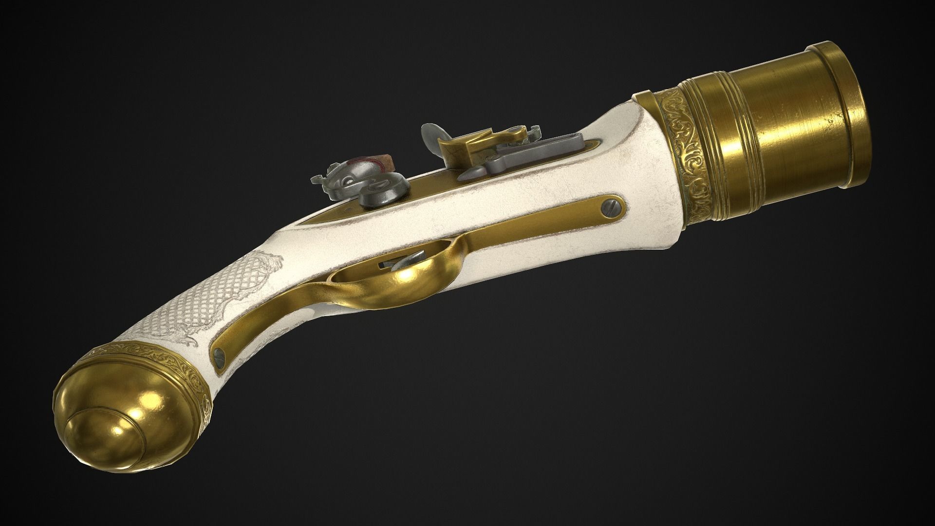 3D model Flintlock Grenade Launcher 01 Classic VR / AR / low-poly ...
