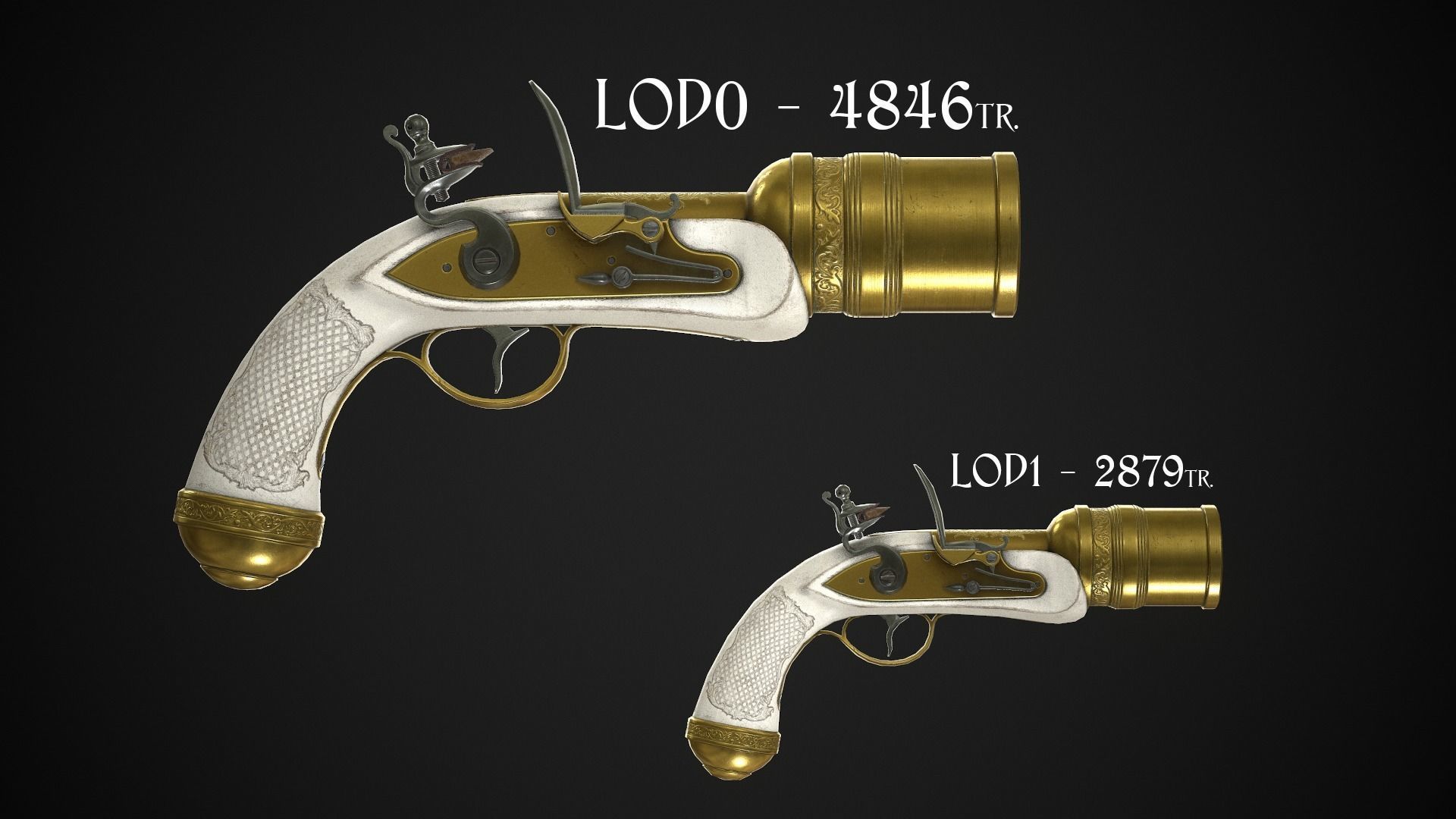 3D model Flintlock Grenade Launcher 01 Classic VR / AR / low-poly ...
