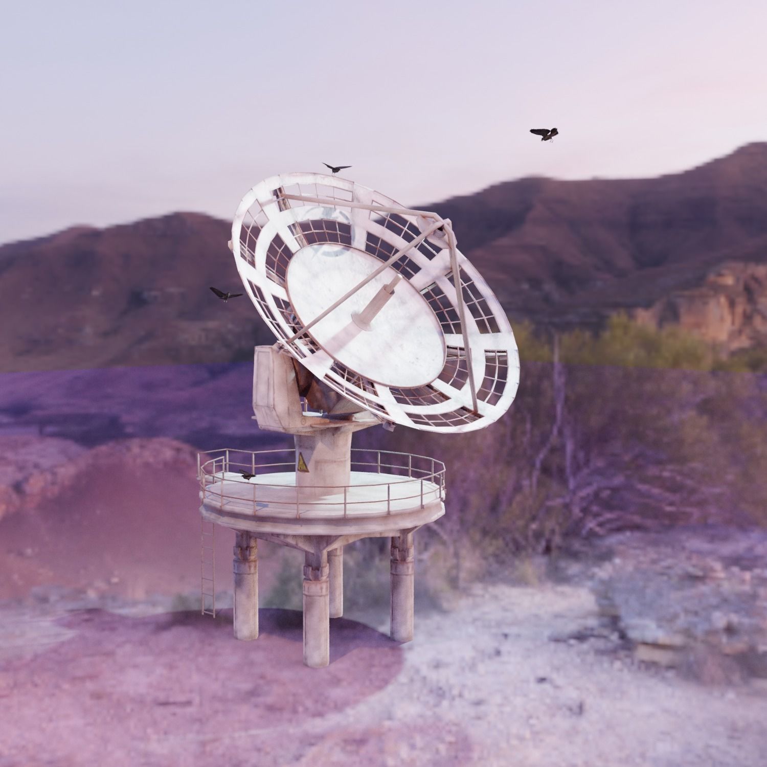 3D model radio satellite dish VR / AR / low-poly | CGTrader