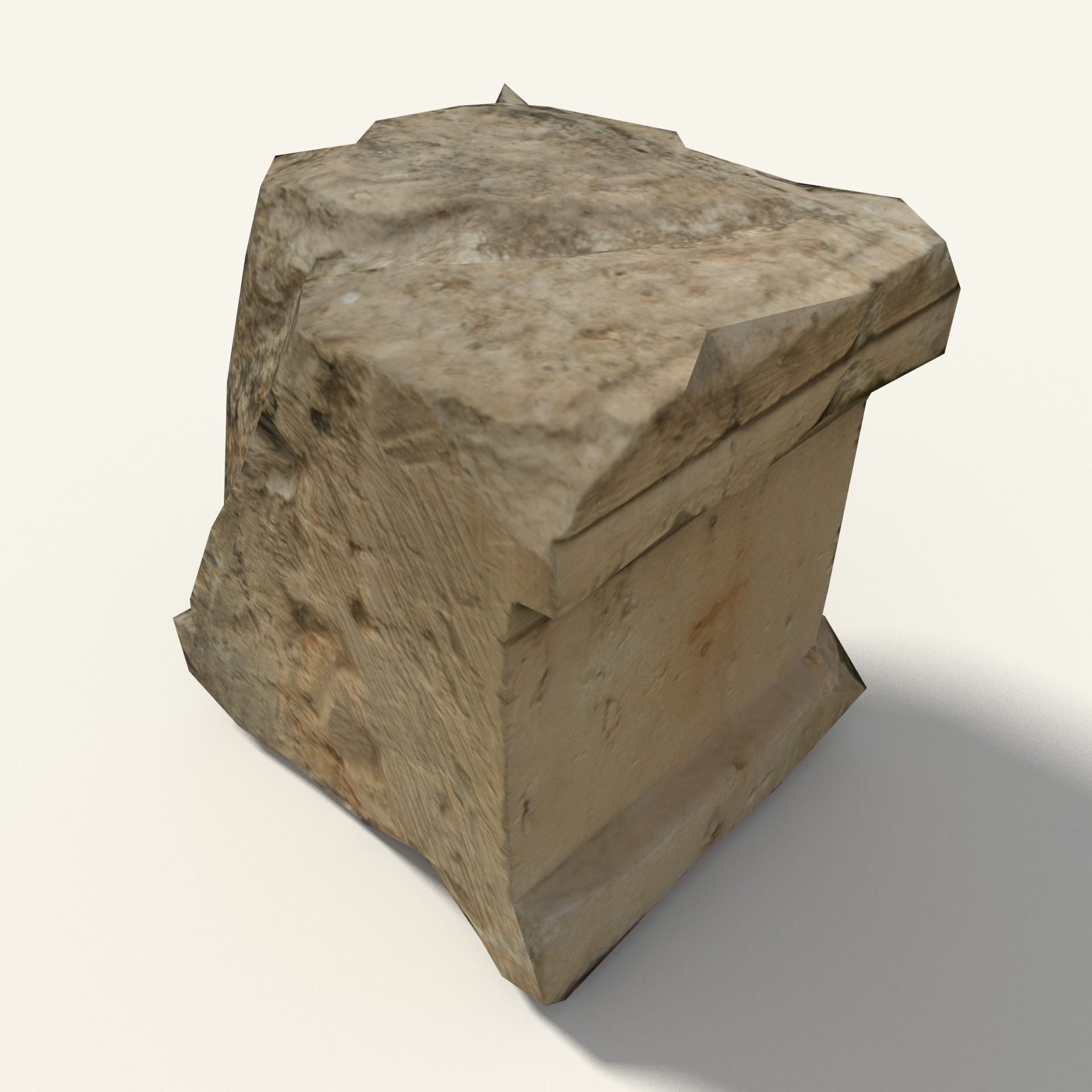 Scanned Cubic Stone 3D Model Game ready .obj .3ds .fbx .stl - CGTrader.com