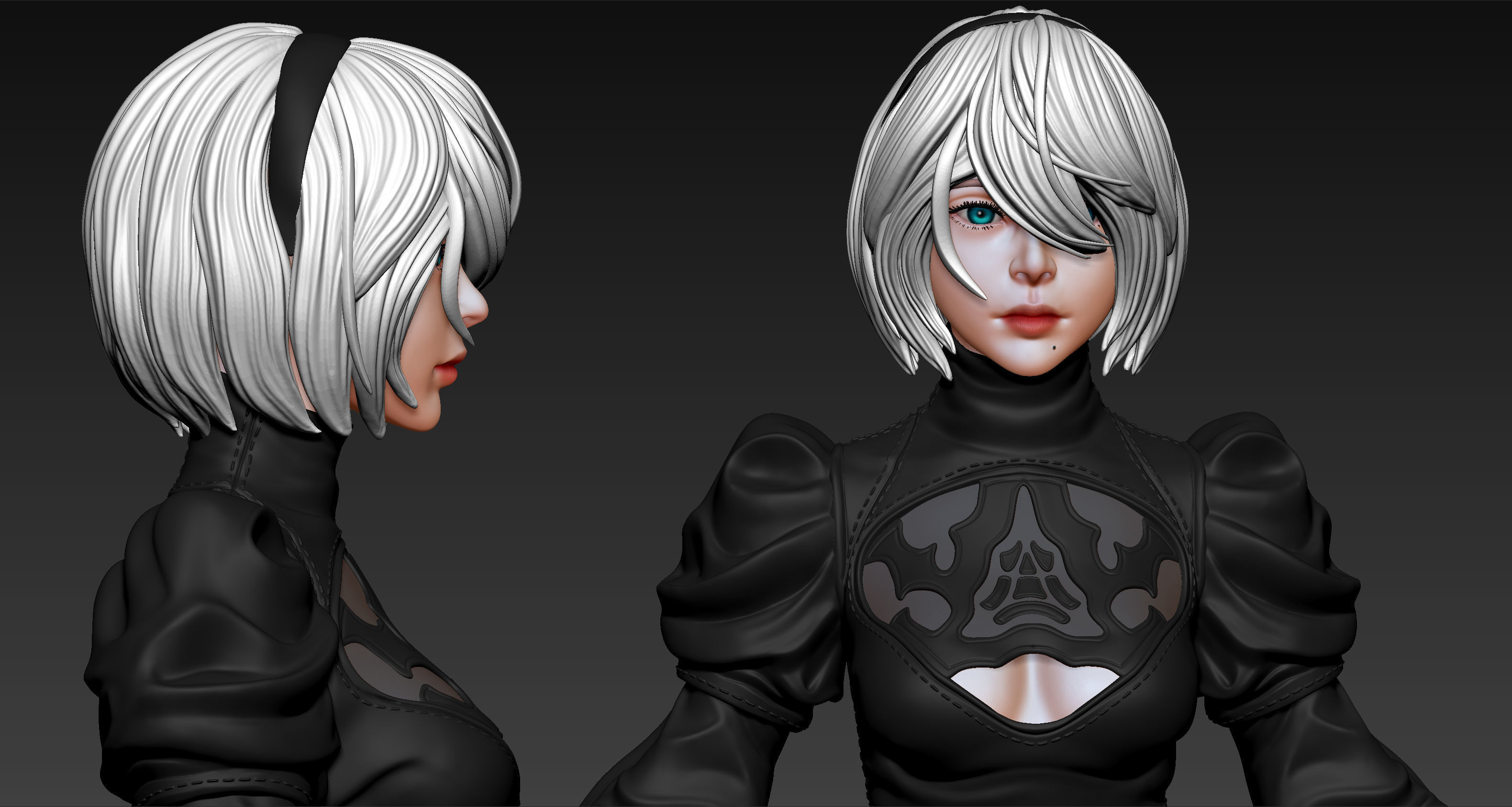 2B Fanart - Basemesh 3D model | CGTrader