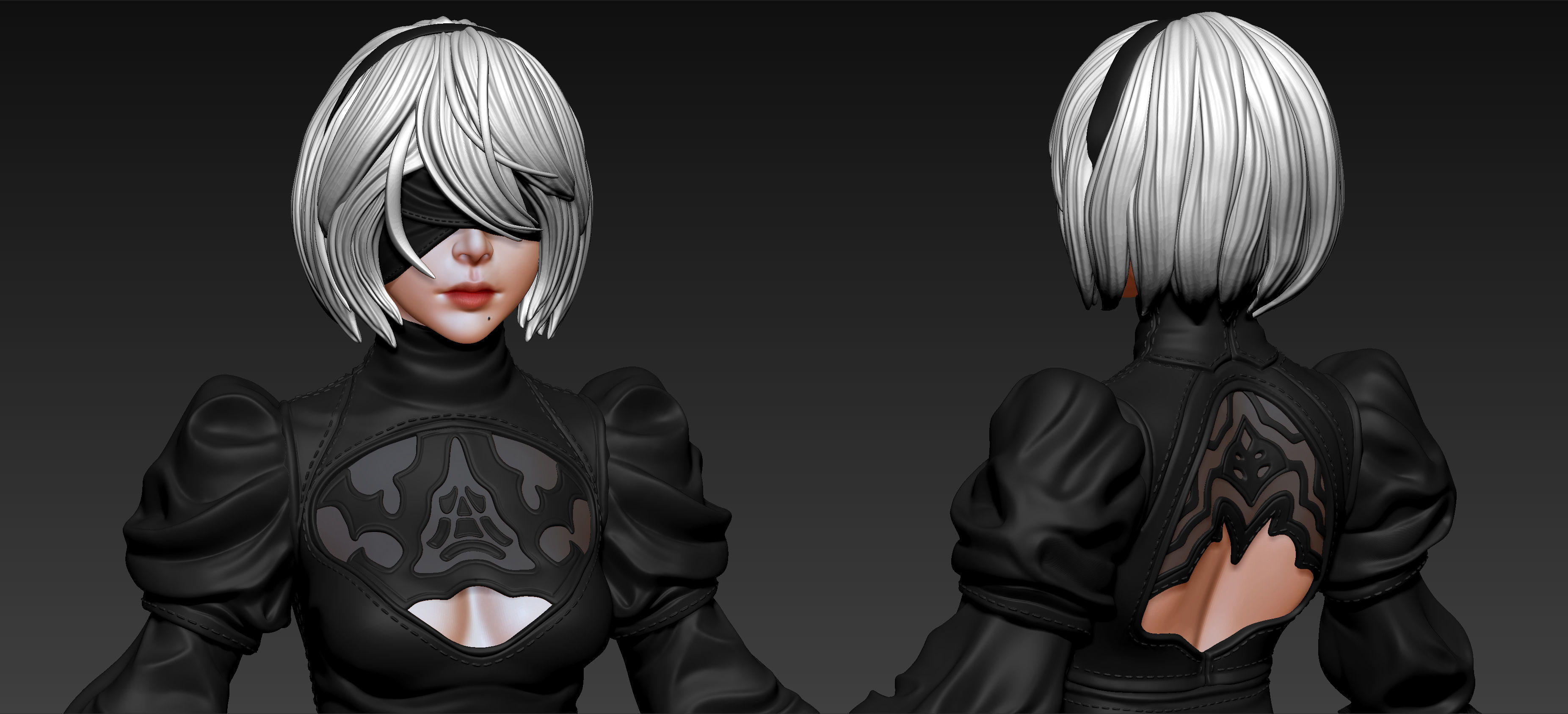 2B Fanart - Basemesh 3D model | CGTrader