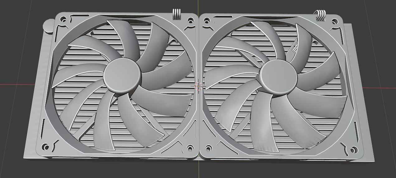Radiator with fans free 3D model | CGTrader