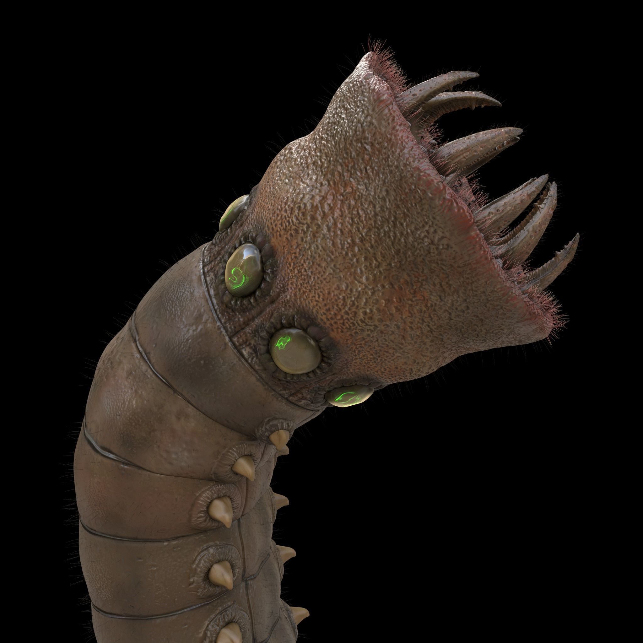 3D model Worm-monster VR / AR / low-poly | CGTrader