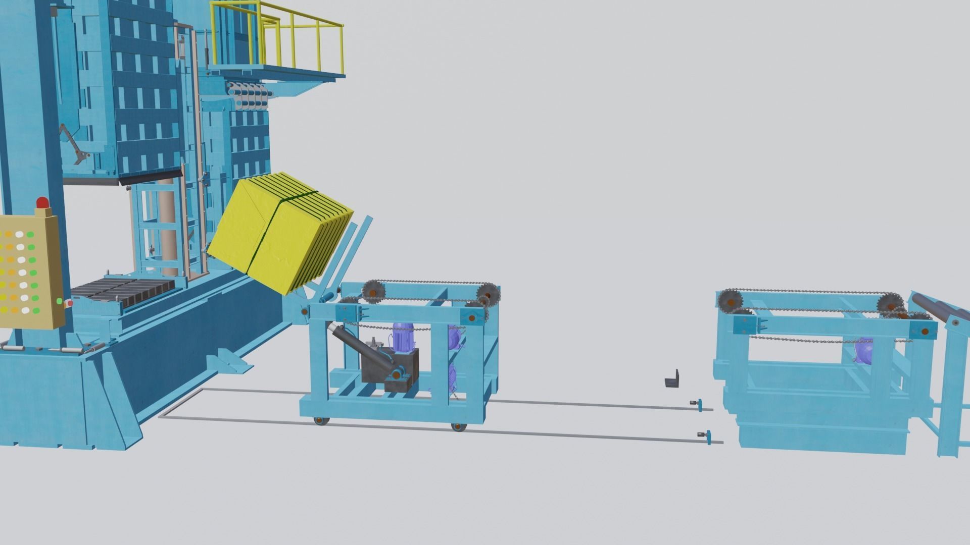 baler industrial machine with ladder 3D model animated | CGTrader